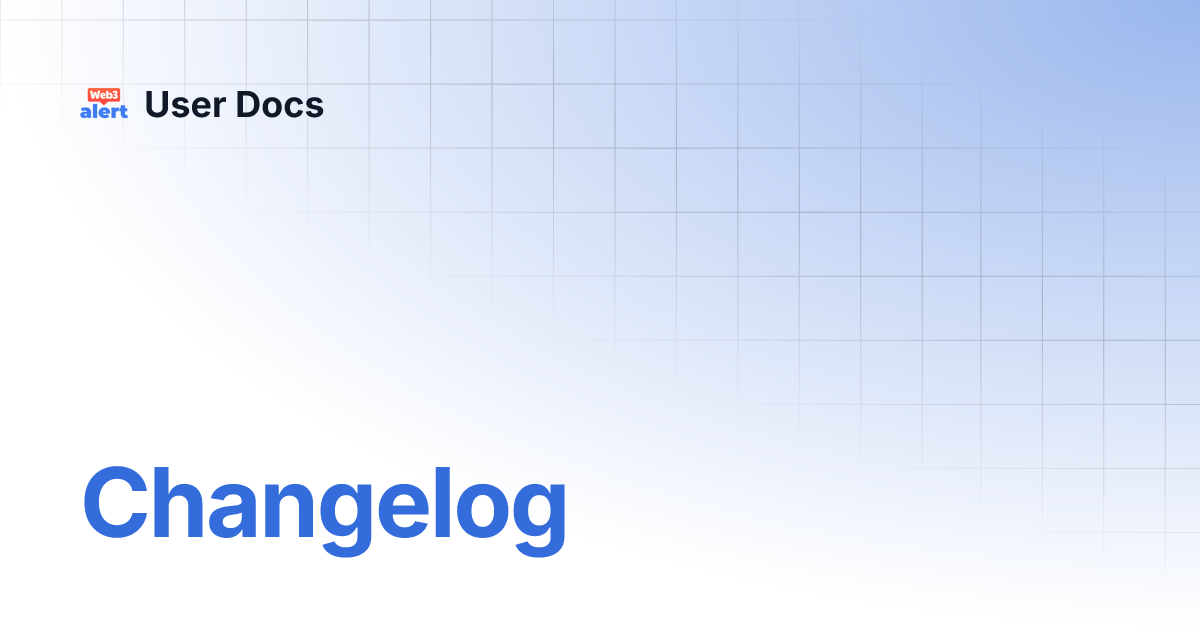 Changelog | User Docs