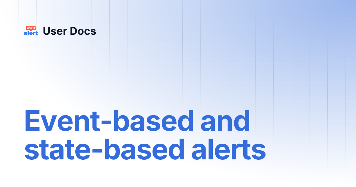 Event Based And State Based Alerts User Docs